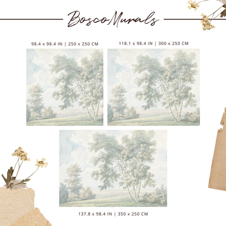 Landscape Wallpaper in Muted Tones for Subtle Effect Peel and - Etsy