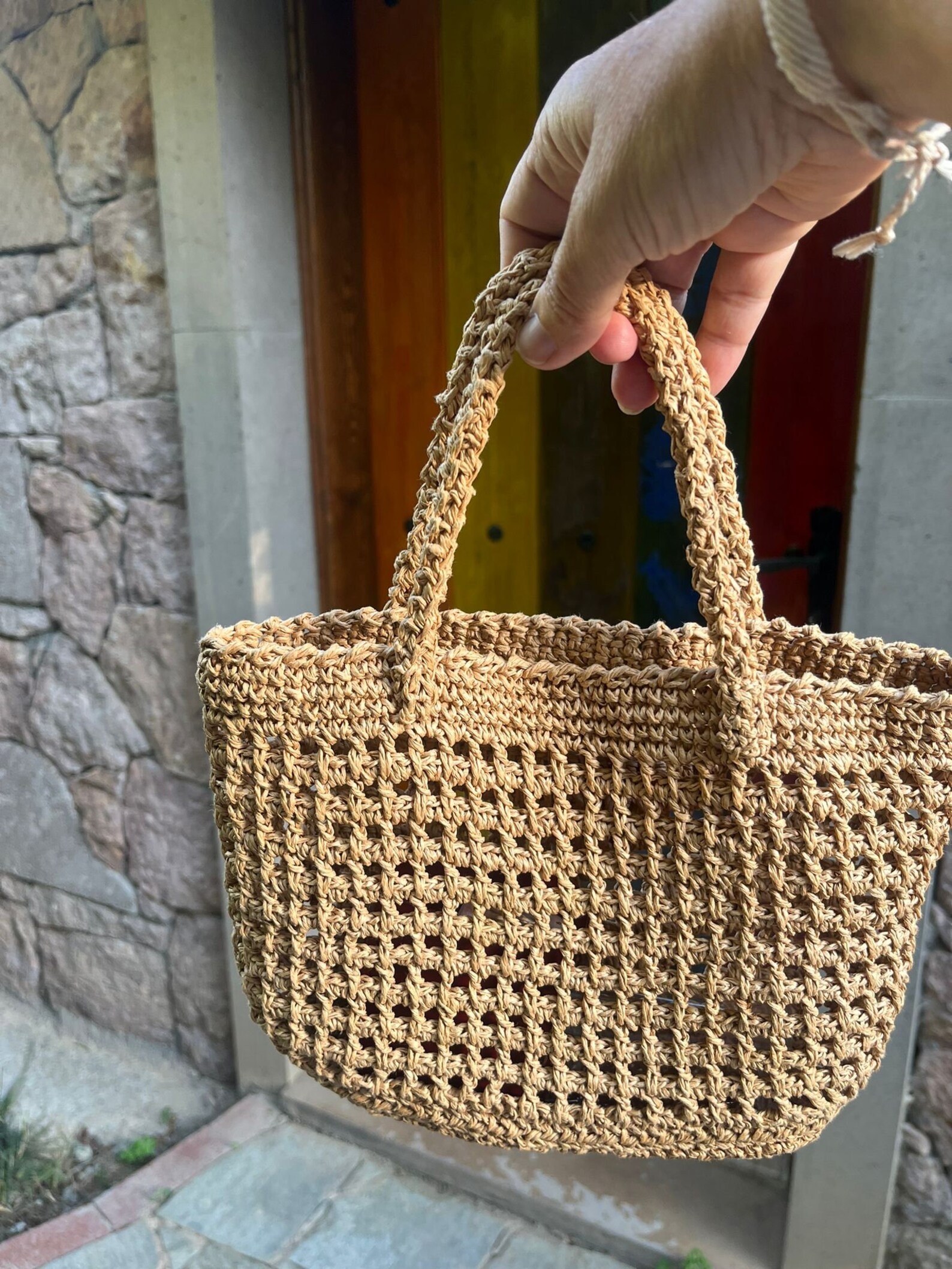 Paper Rope Top Handle Bag - Etsy