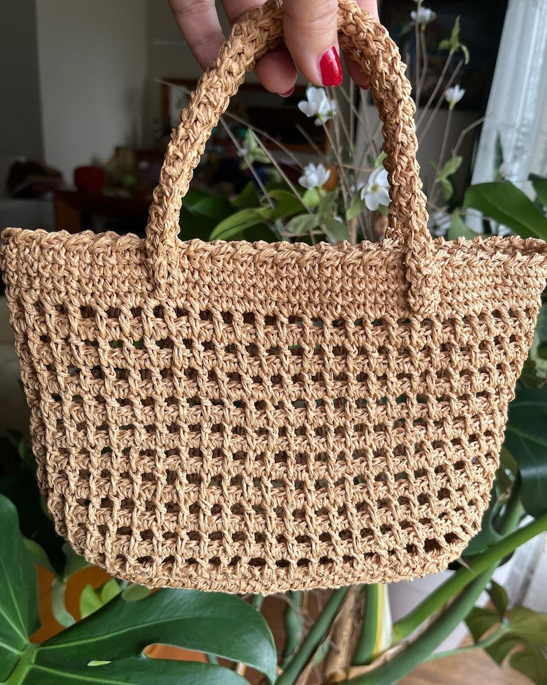 Paper Rope Top Handle Bag - Etsy