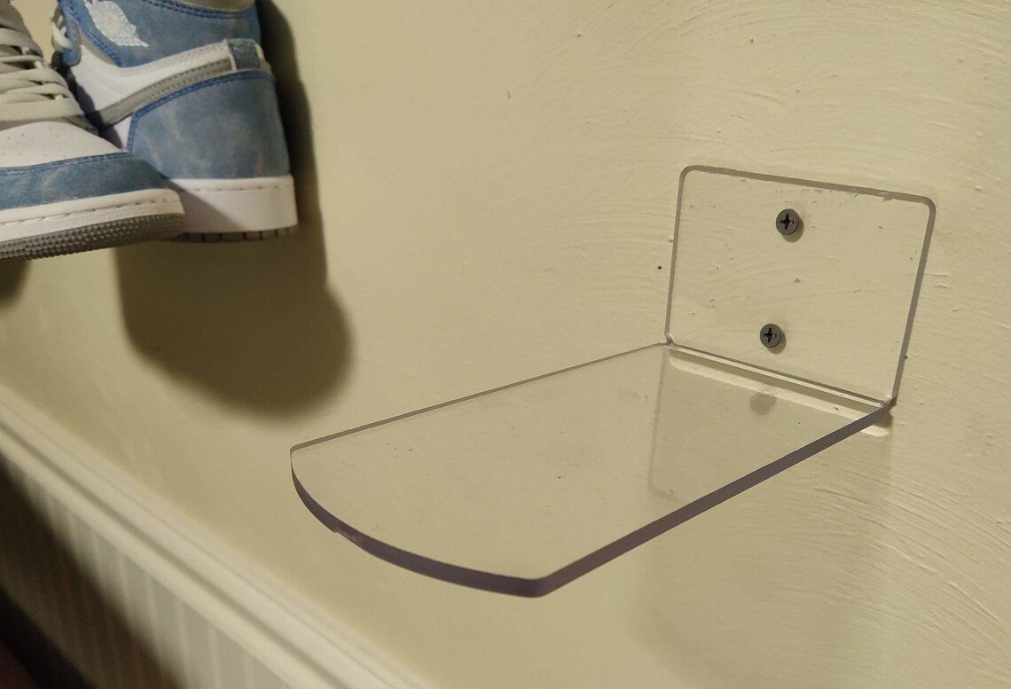 Clear Floating Shoe Shelves | Set of 6, 12, 18, 24 or 30, Wall Mount ...