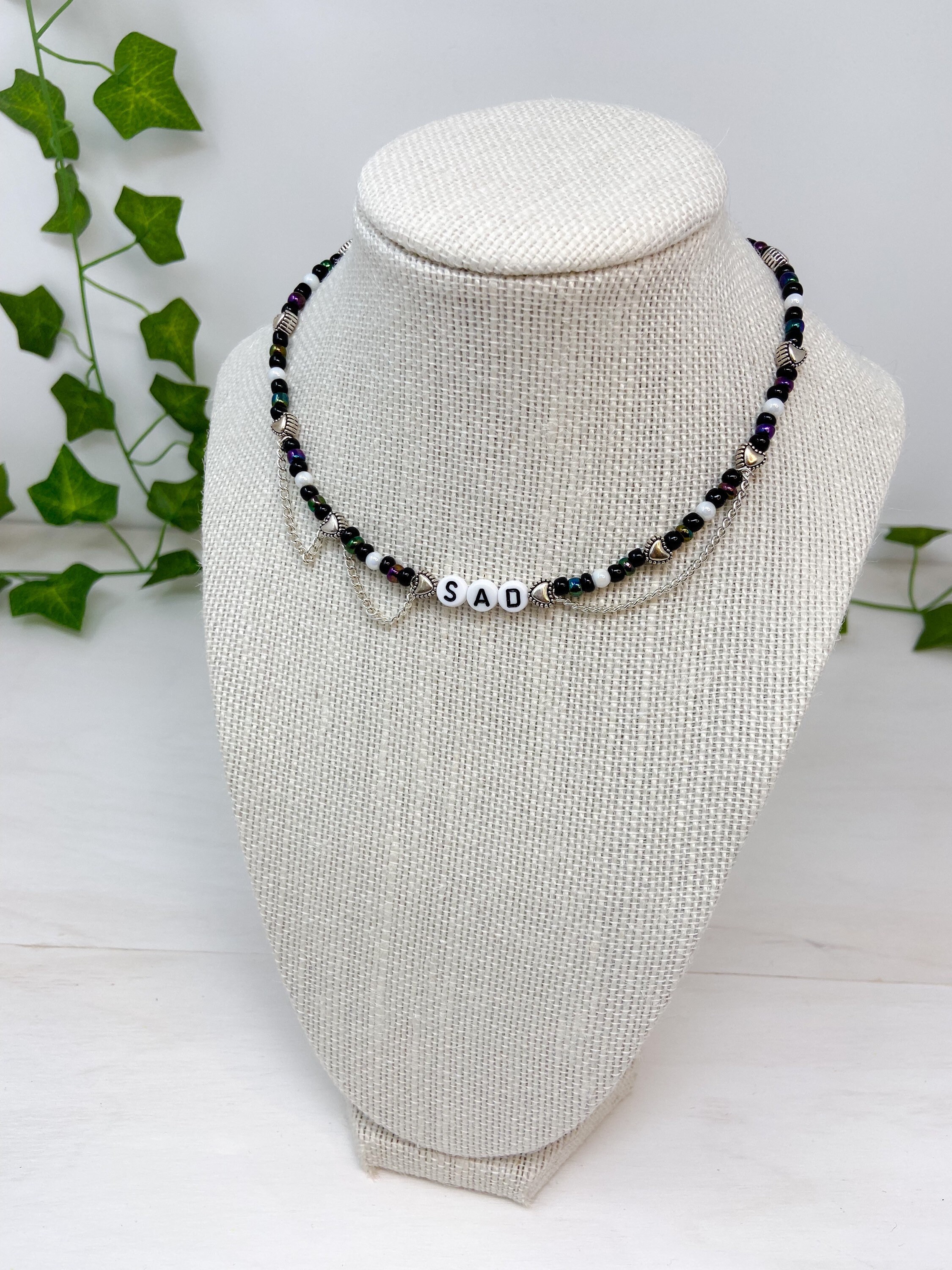 Sad Necklace Word Choker Emo Necklace - Etsy