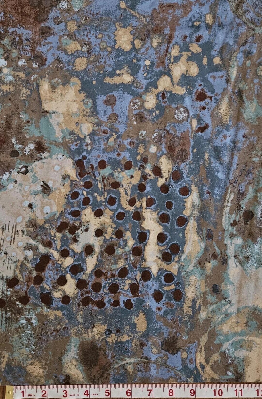 Spotted Graffiti Double Bluff by Marcia Derse (1 - 1/2 Yards) Blue ...