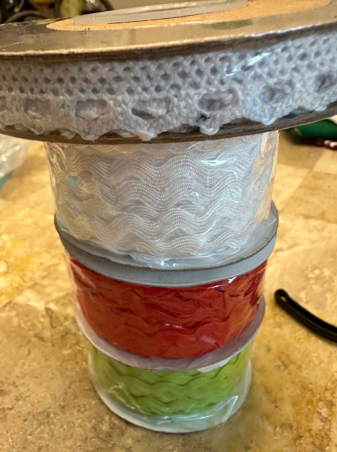 Tower of Trims - Red, Green, and Two Whites - Etsy