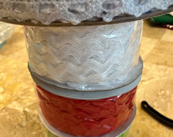 Tower of Trims - Red, Green, and Two Whites - Etsy