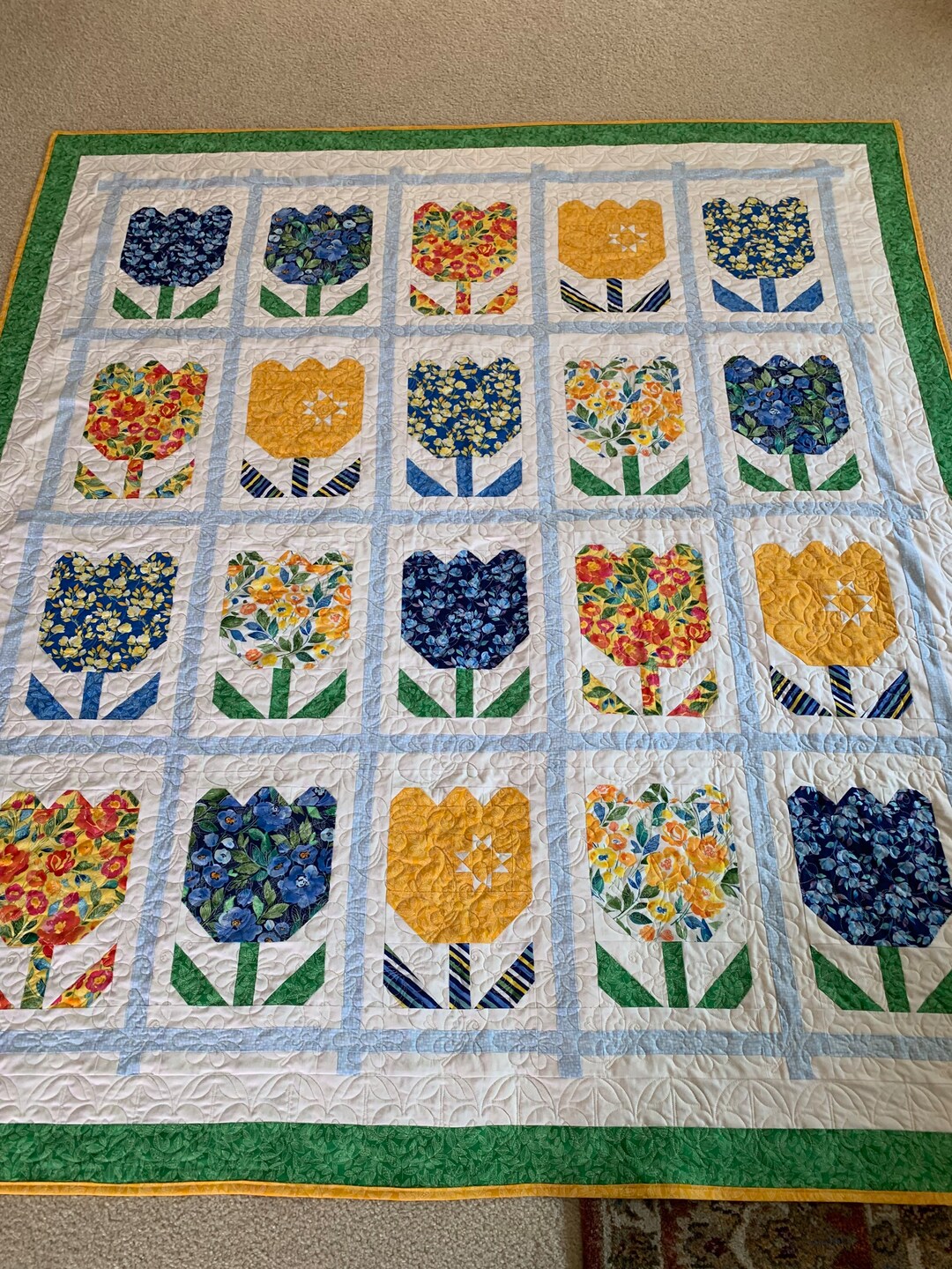 Spring Flowers Quilt #1 - Etsy