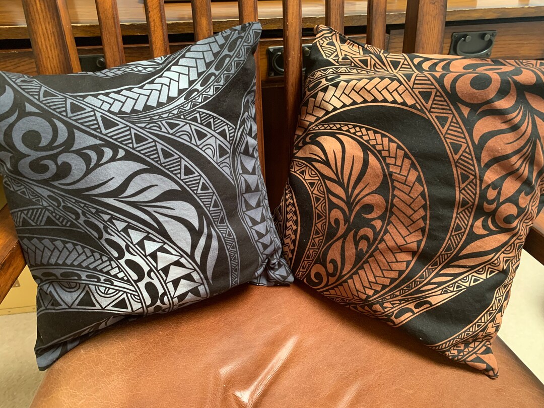 Polynesian Ombré Tribal Tapa Print Pillow - Etsy