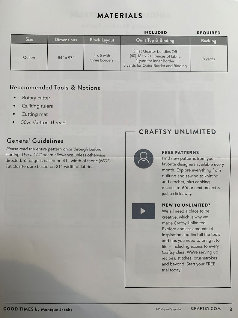 Good Times Ruby Rue Queen Quilt Kit Plus - Etsy