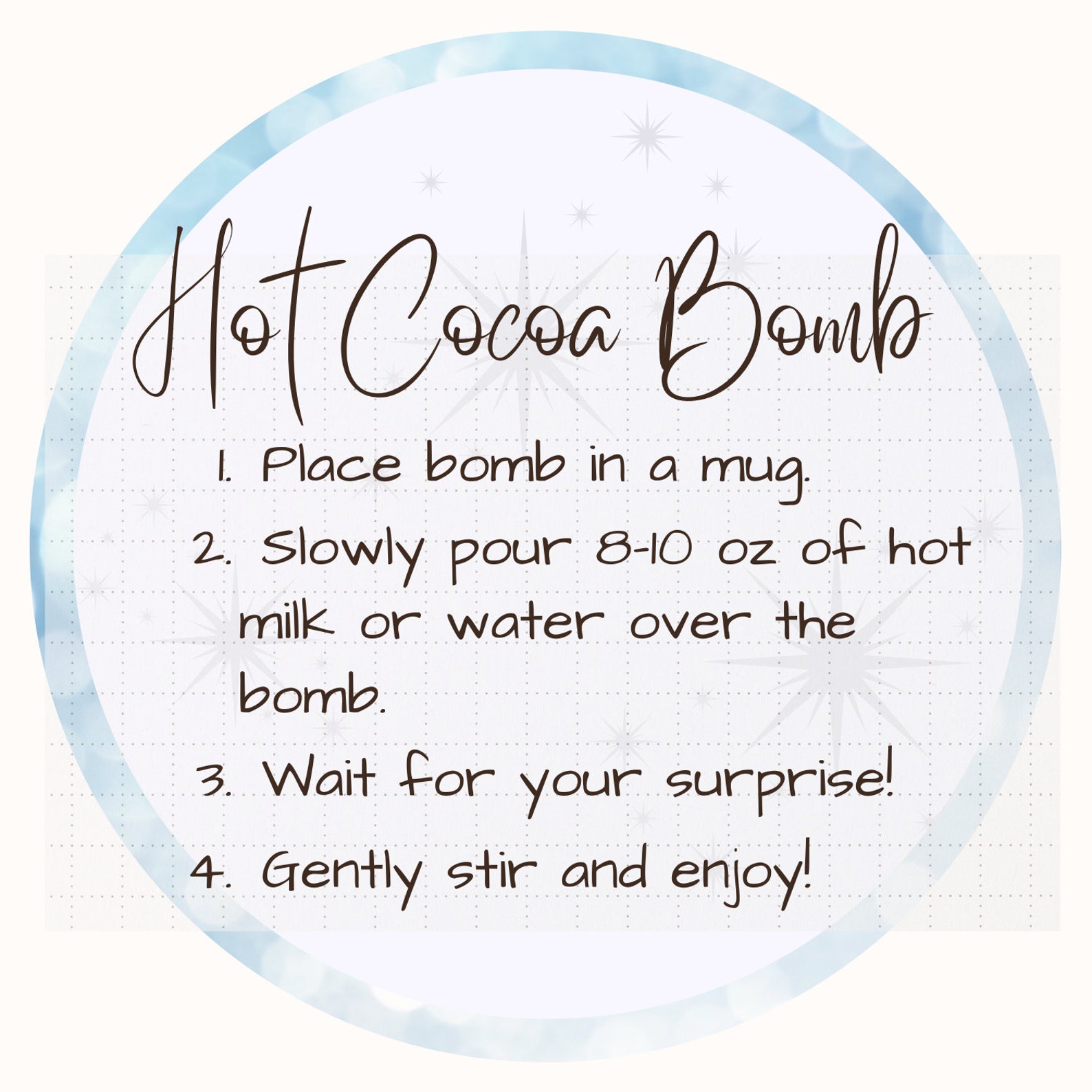 Hot Cocoa Bomb Label Digital File for Download - Etsy