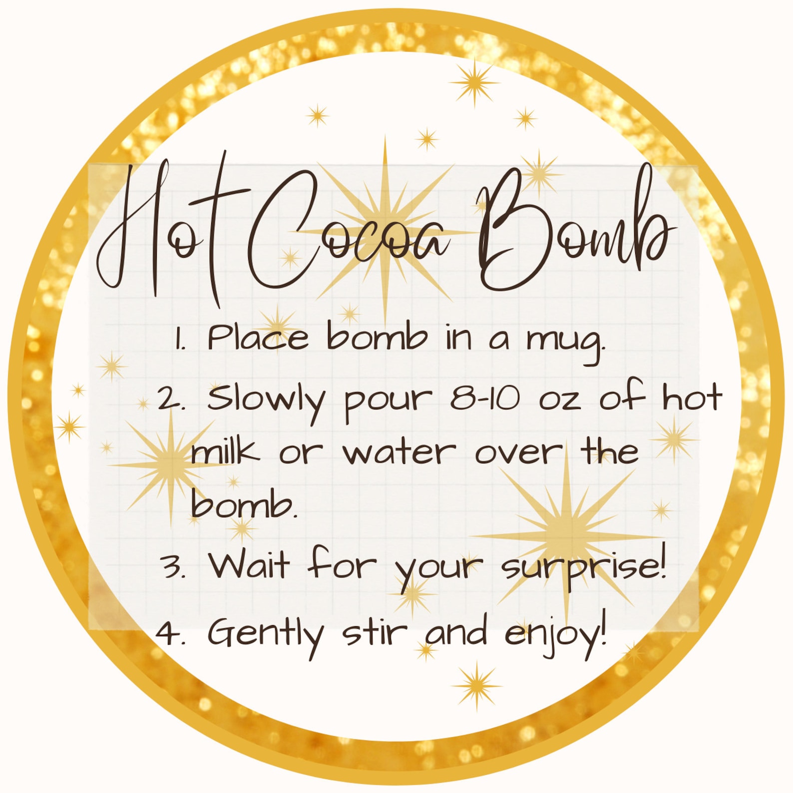 Hot Cocoa Bomb Label - Digital File Download - Etsy