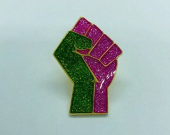 Pink and Green Fist - Etsy
