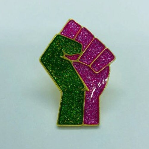 Original Lapel Pin Pink and Green - Etsy