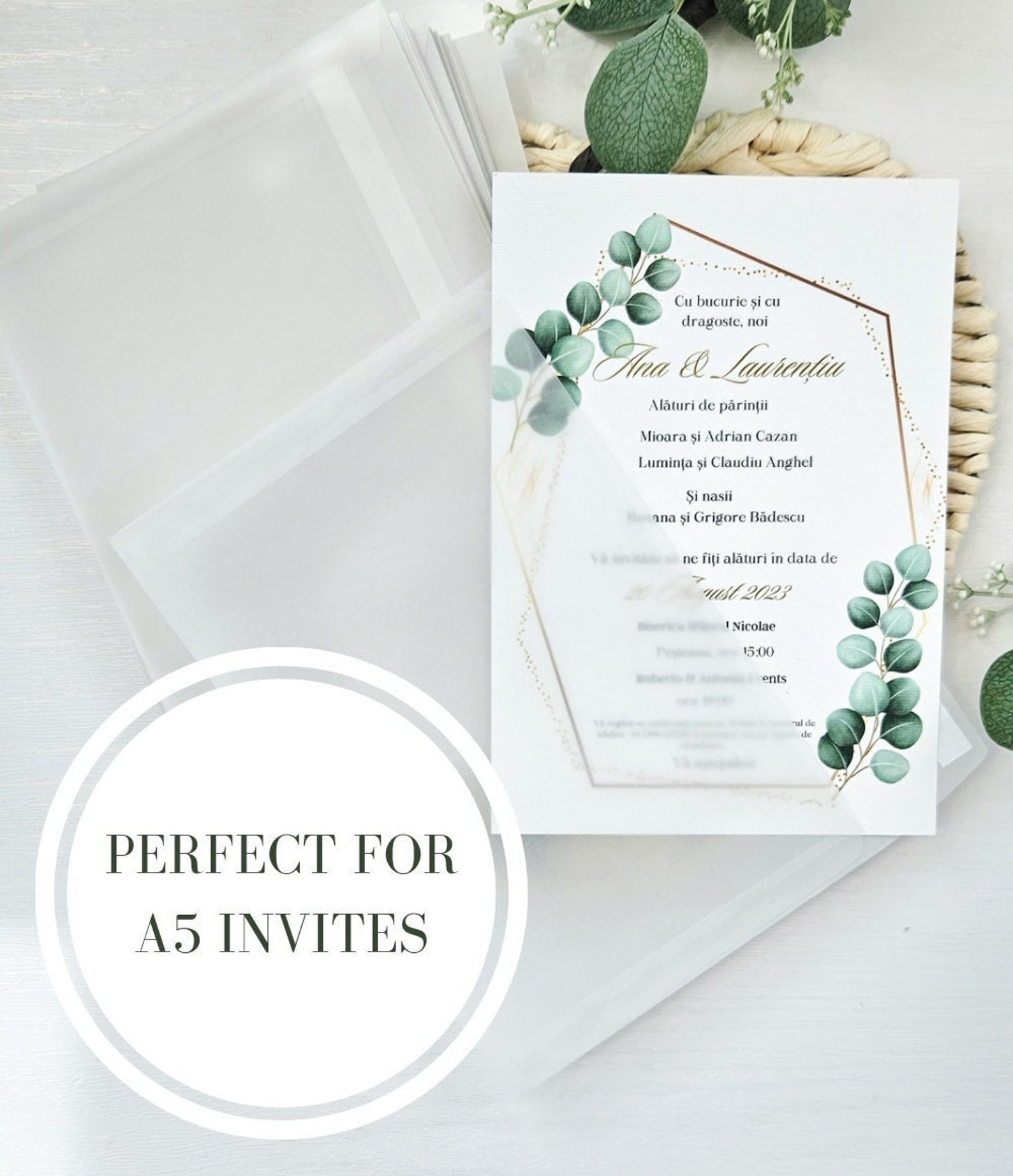 Vellum Envelope A5 Wedding Envelope Vellum Wrap A5 Wedding Invite ...