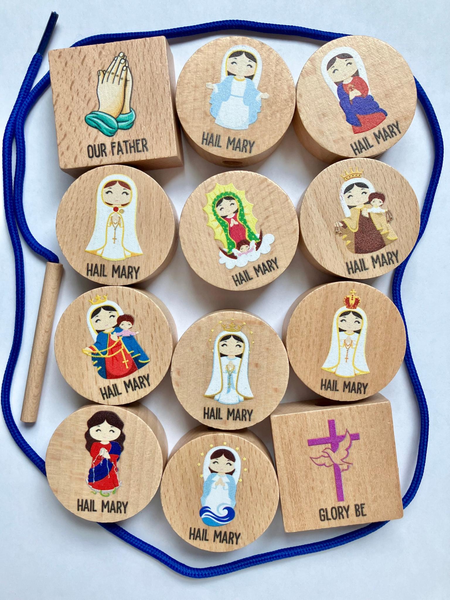 Rosary Bead Lacing Toy, Montessori Rosary, Children's Rosary, Rosary ...