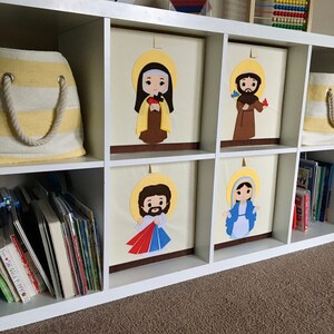 Catholic Toys, Saint Storage Bins, Catholic Home Decor, Catholic Saint ...