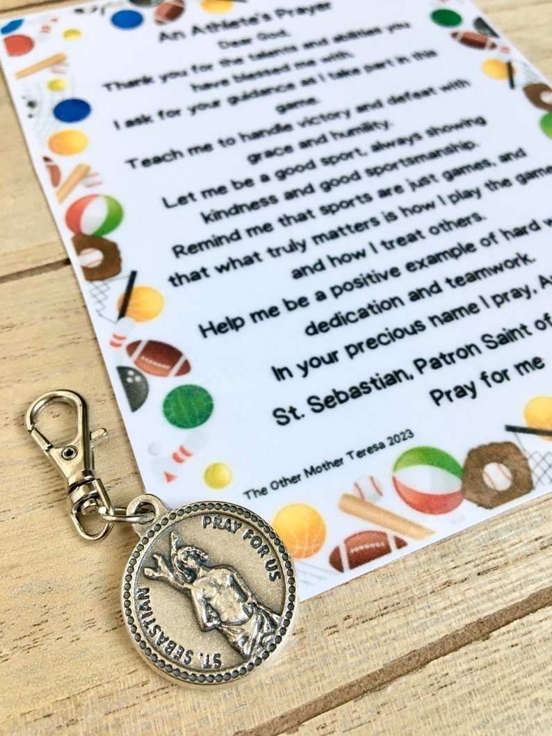 St. Sebastian Medal and Prayer Card, Athlete’s Prayer, St. Sebastian ...