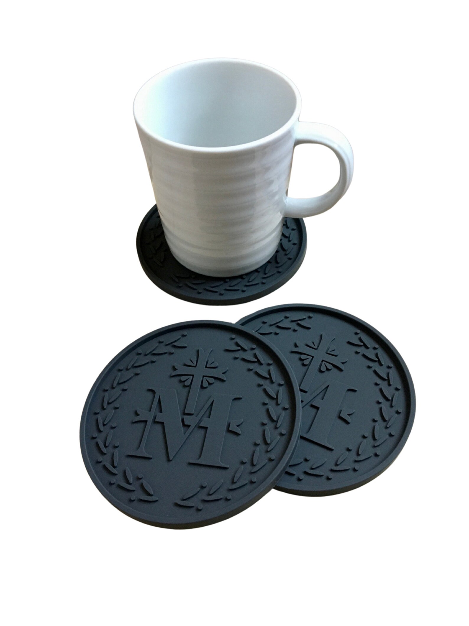 Marian Cross Catholic Silicone Coasters - Set of 4 - Etsy