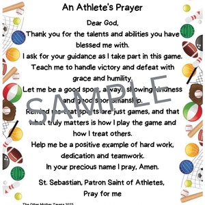 St. Sebastian Medal and Prayer Card, Athletes Prayer, St. Sebastian ...