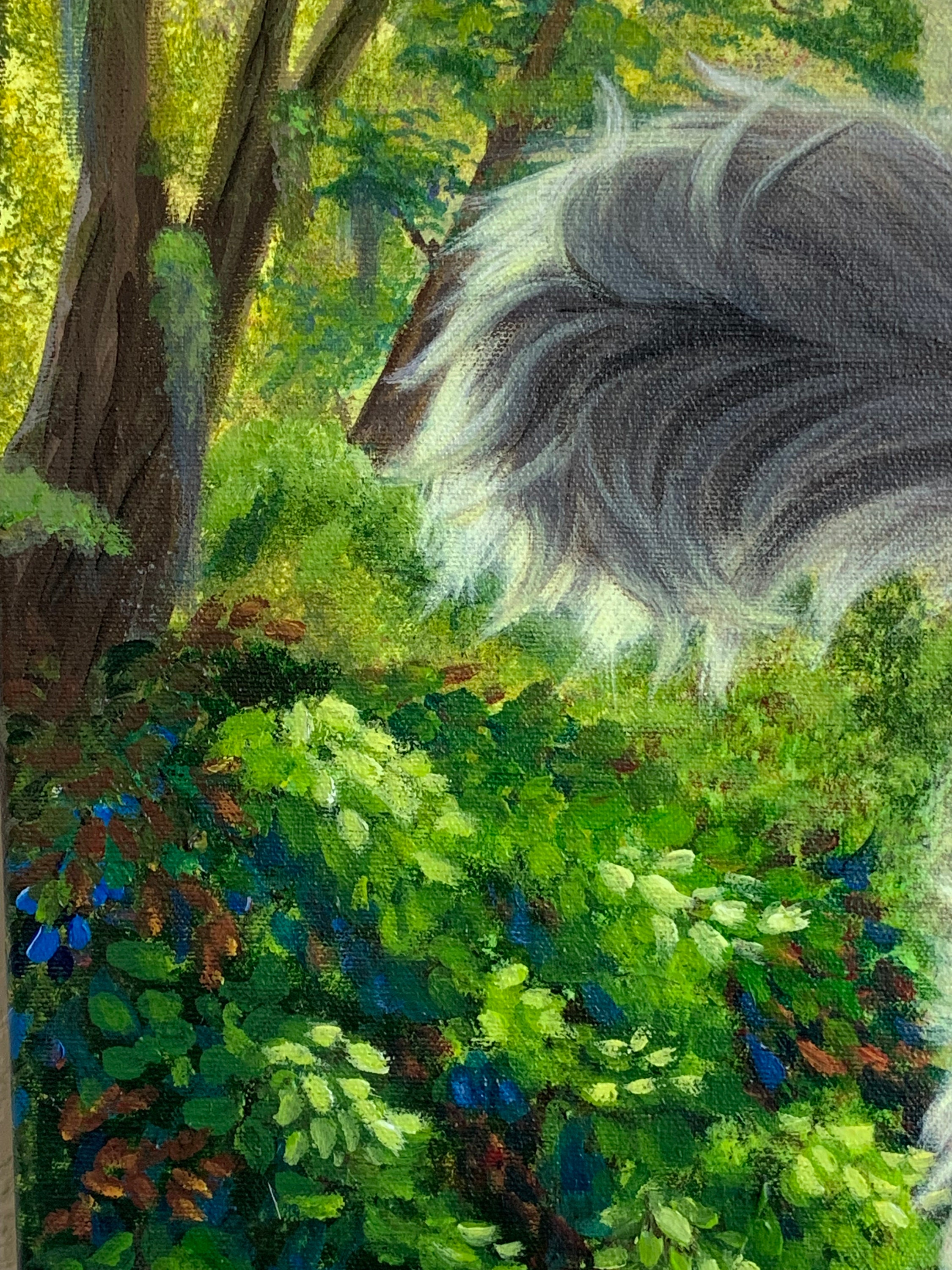CUSTOMIZED PAINTING, Charming Cat in a Mystical Forest, Acrylic ...