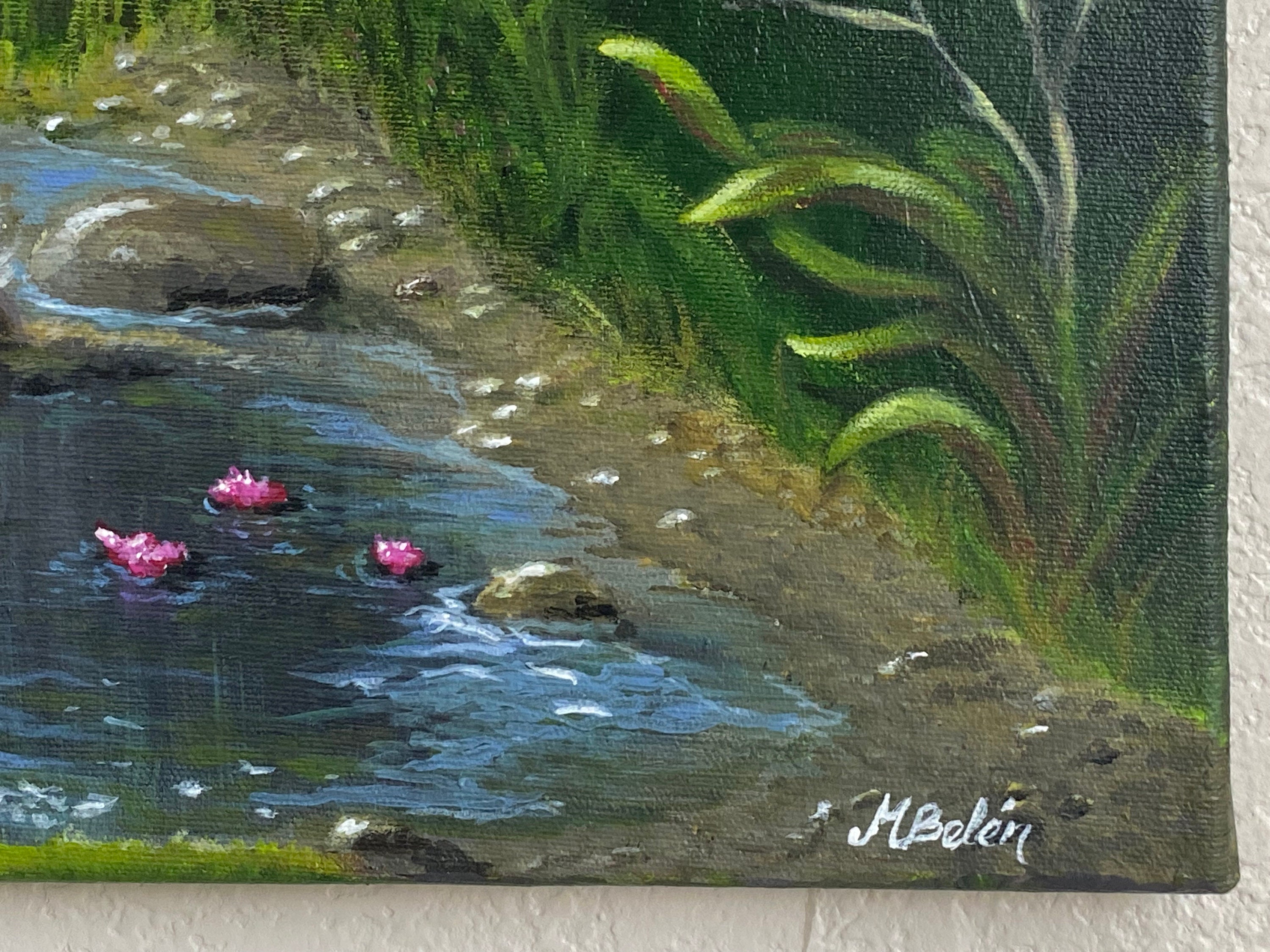 CUSTOMIZED PAINTING, Charming Cat in a Mystical Forest, Acrylic ...