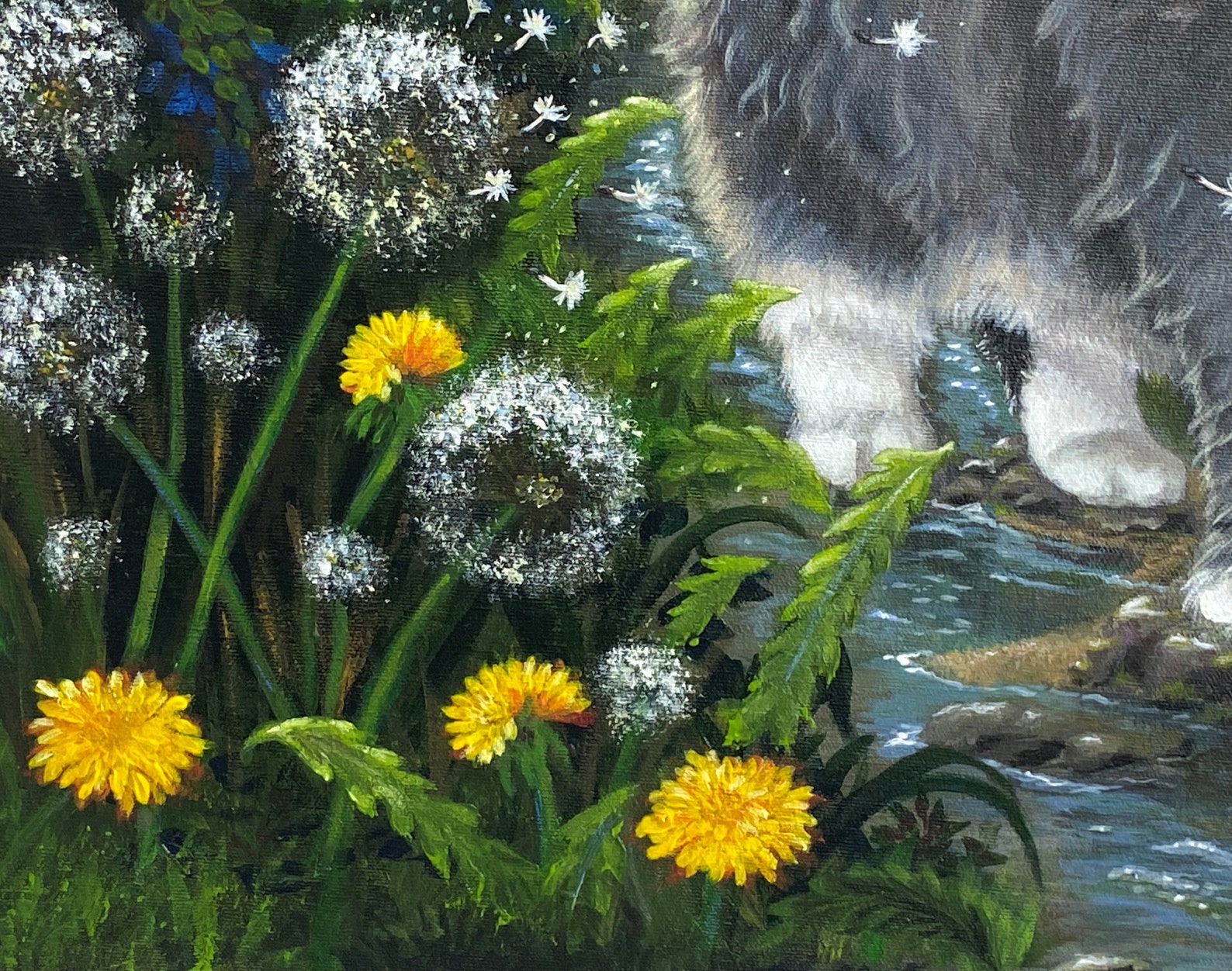 CUSTOMIZED PAINTING, Charming Cat in a Mystical Forest, Acrylic ...