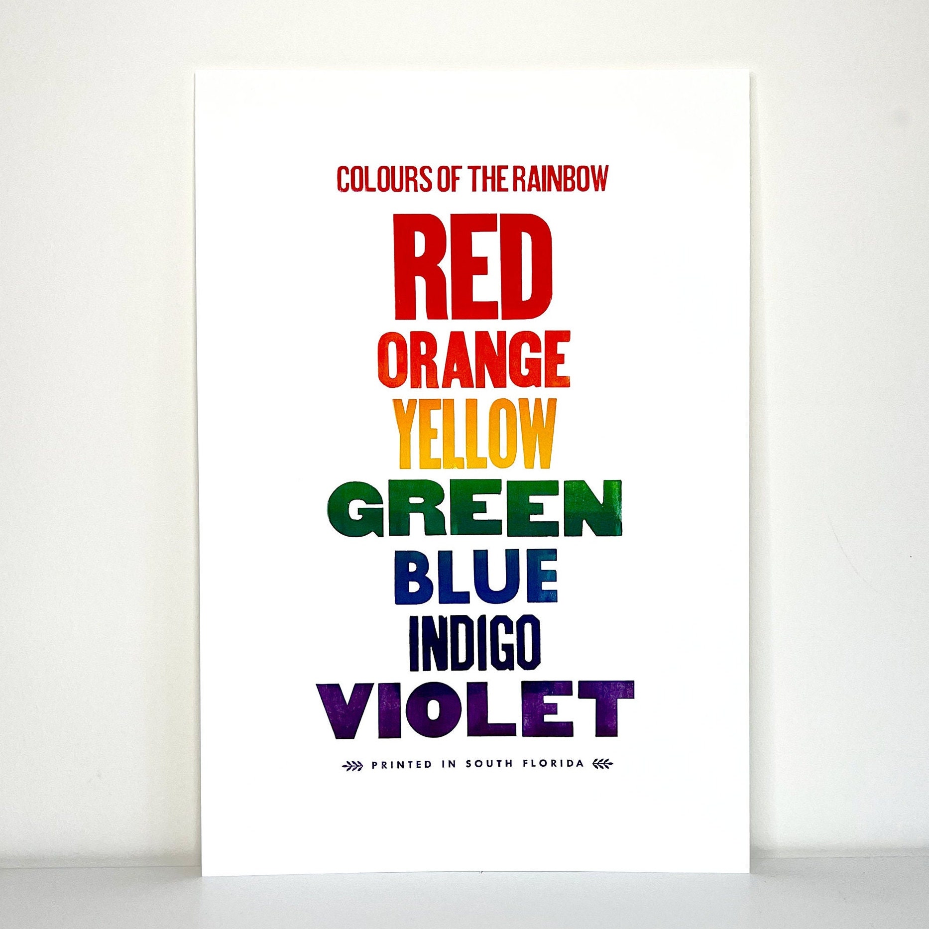 Rainbow Kids Poster, Children's Wall Art, Original Print, Letterpress ...
