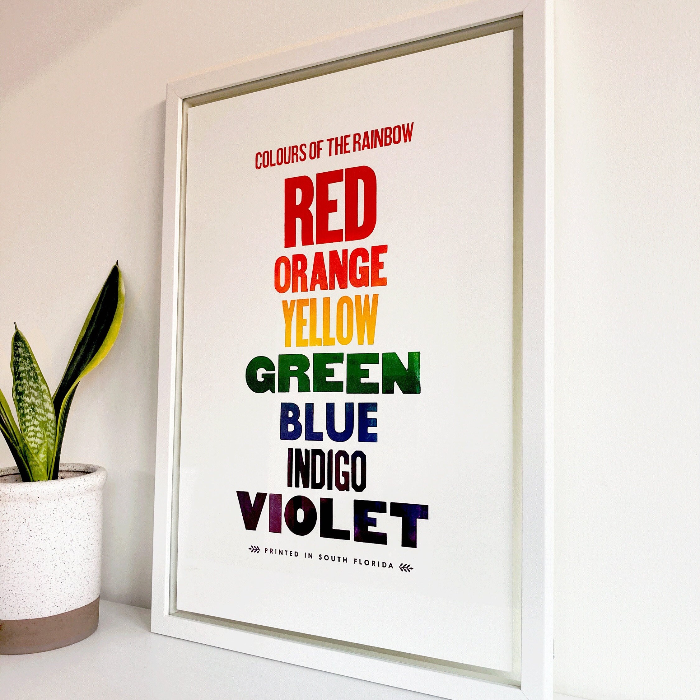Rainbow Kids Poster, Children's Wall Art, Original Print, Letterpress ...