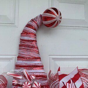 Candy Cane Door Christmas Hat Decor Red and White Candycane Colors for ...