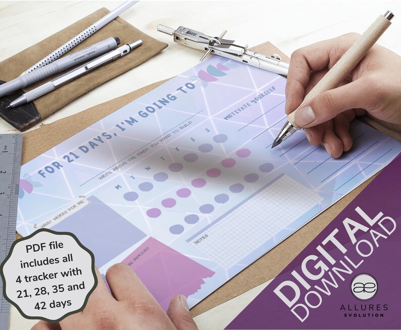 Printable Set of Posters, Instant Download Habit Tracker, Cute Track ...