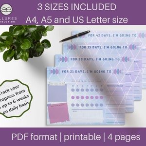 Printable Set of Posters, Instant Download Habit Tracker, Cute Track ...