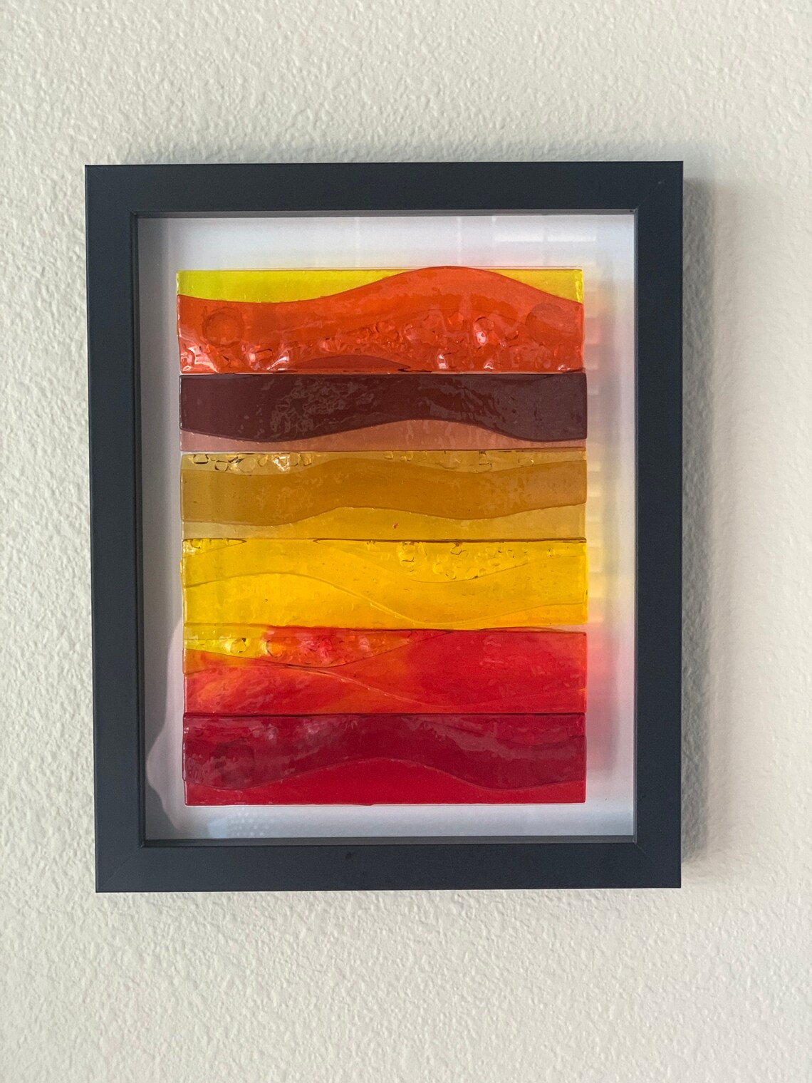 Vibrant Fused Glass With Warm Hues Reminiscent of a Sunset. - Etsy