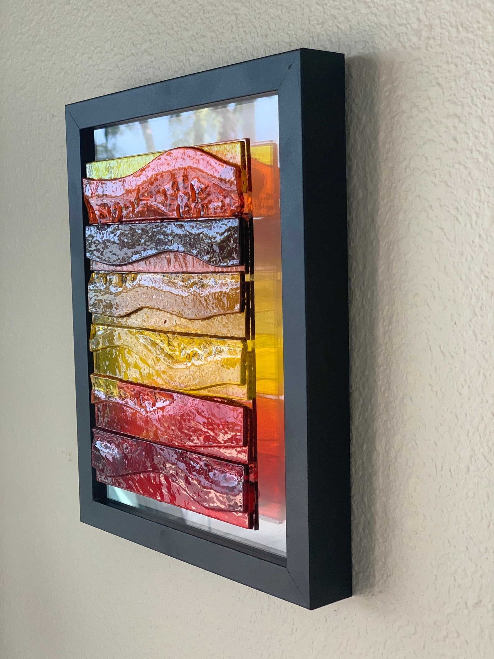 Vibrant Fused Glass With Warm Hues Reminiscent of a Sunset. - Etsy