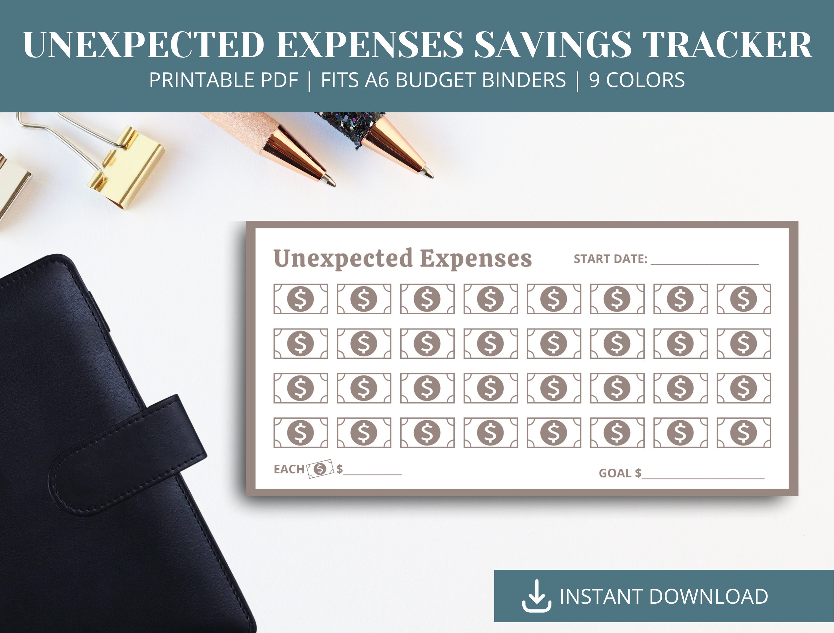Unexpected Expenses Saving Challenge, Printable A6 Budget Binder Insert ...