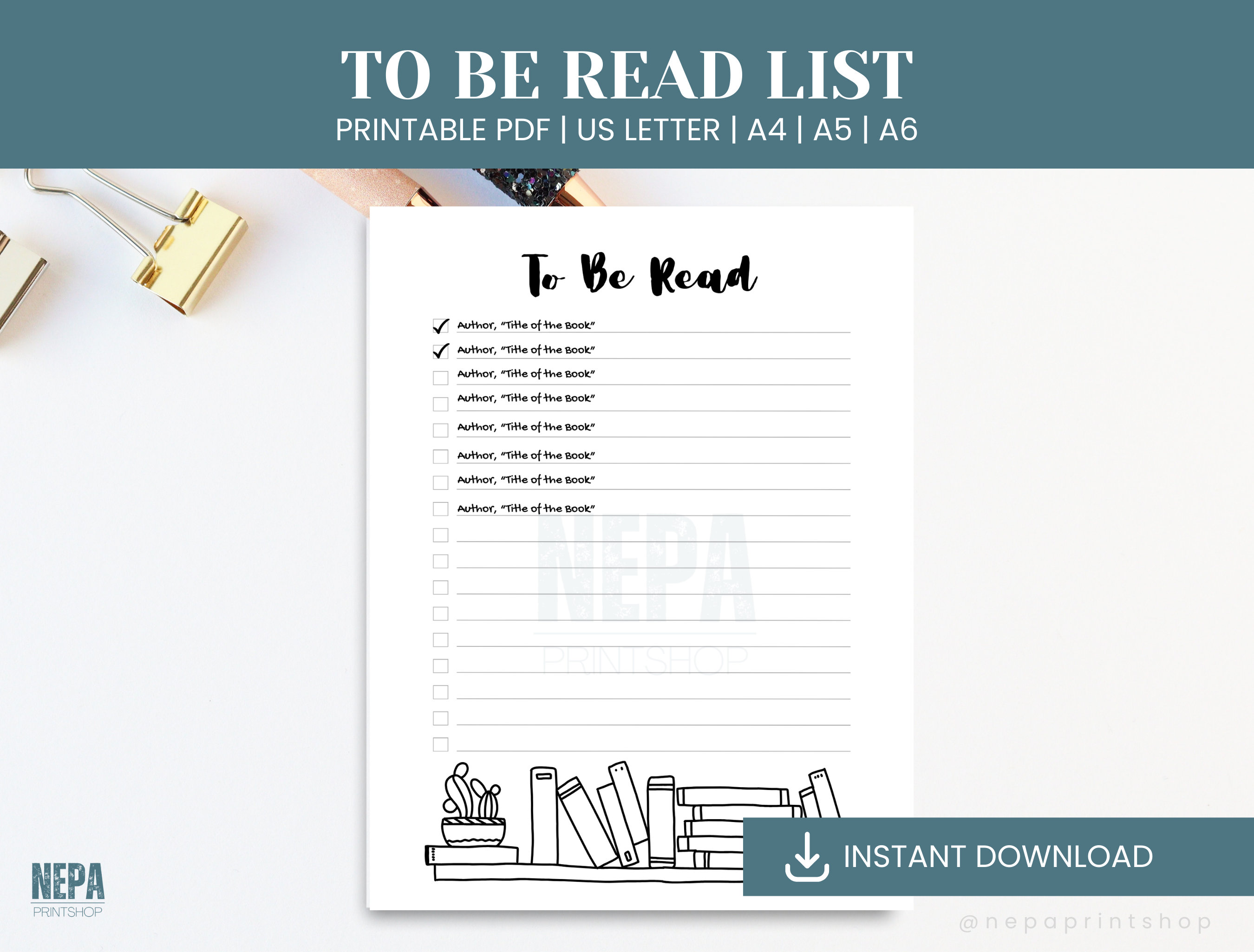 Printable to Be Read Tracker, TBR Log, Journal Page, Book Tracker ...