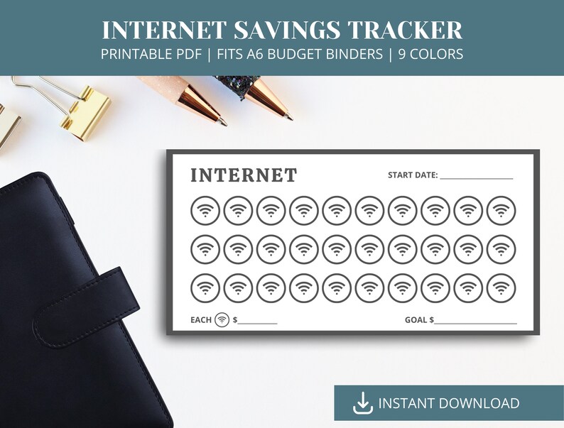 Internet Bill Saving Challenge Printable A6 Budget Binder - Etsy