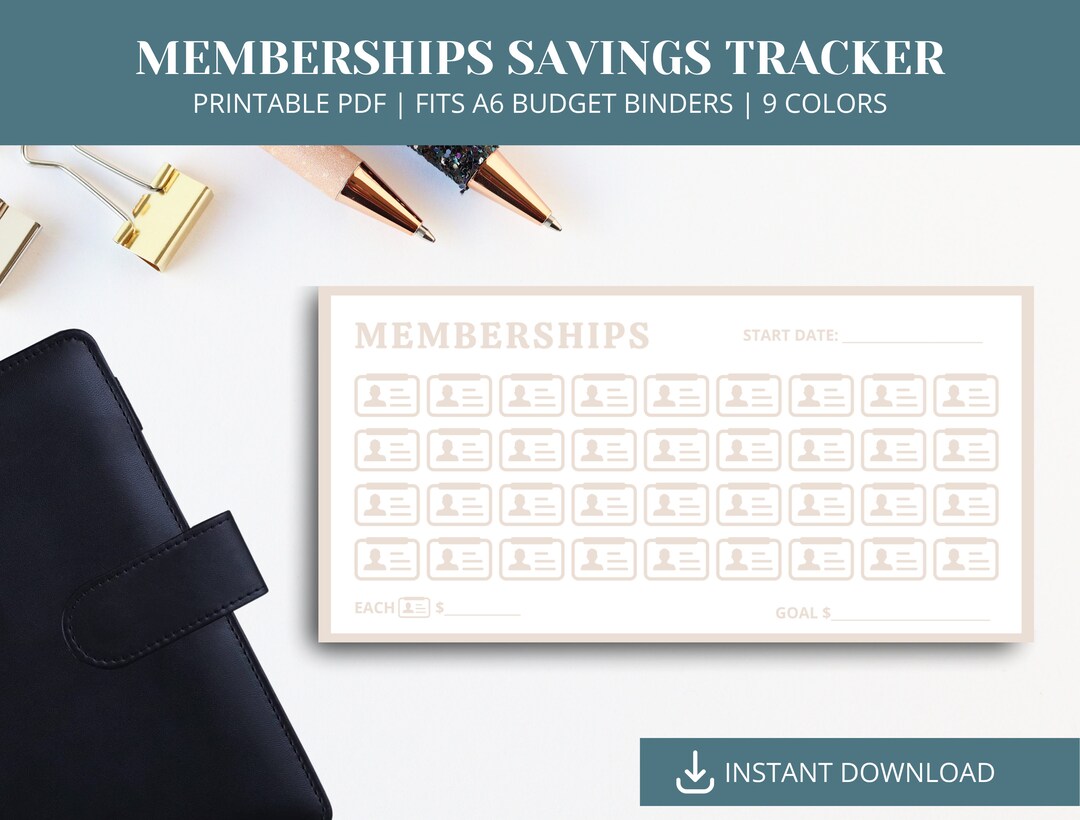 Membership Saving Challenge, Printable A6 Budget Binder Insert, Mini ...