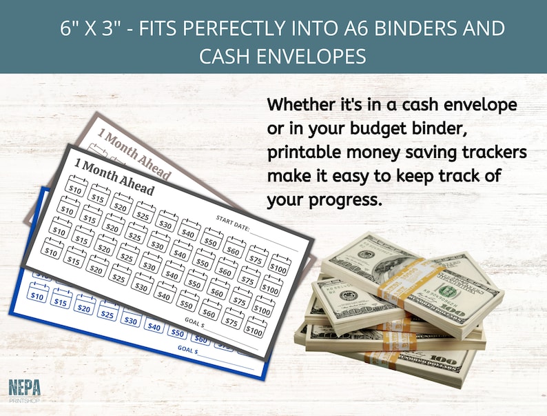 1 Month Ahead Saving Challenge Printable A6 Budget Binder - Etsy