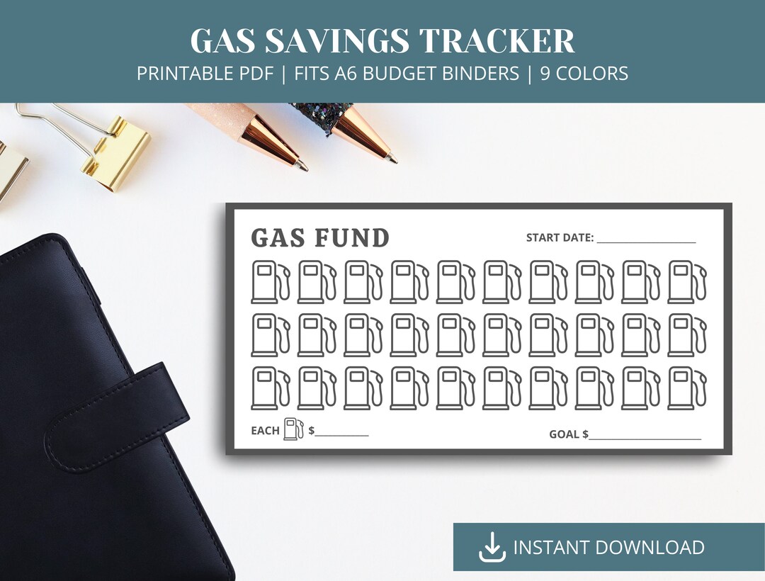 Gas Funds Saving Challenge, Printable A6 Budget Binder Insert, Mini ...