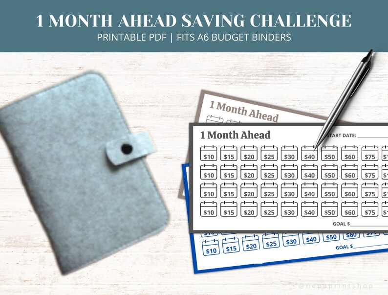 1 Month Ahead Saving Challenge Printable A6 Budget Binder - Etsy