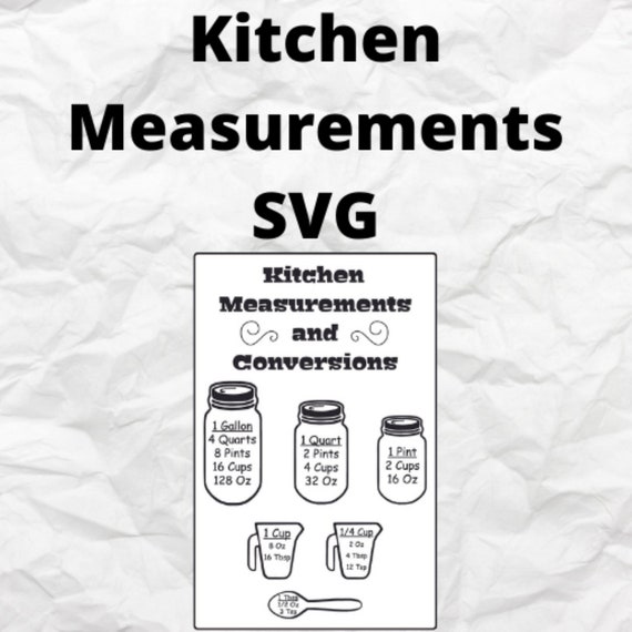 Kitchen Measurements Svg Kitchen Measurements Svg | Etsy