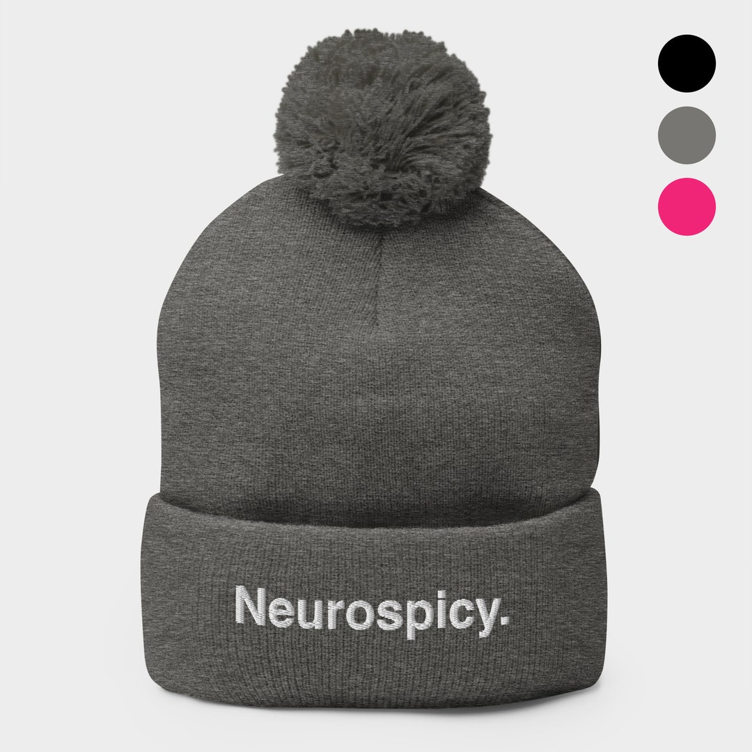 Neurospicy Pom-pom Beanie Neurodivergent Custom Hat Meme - Etsy