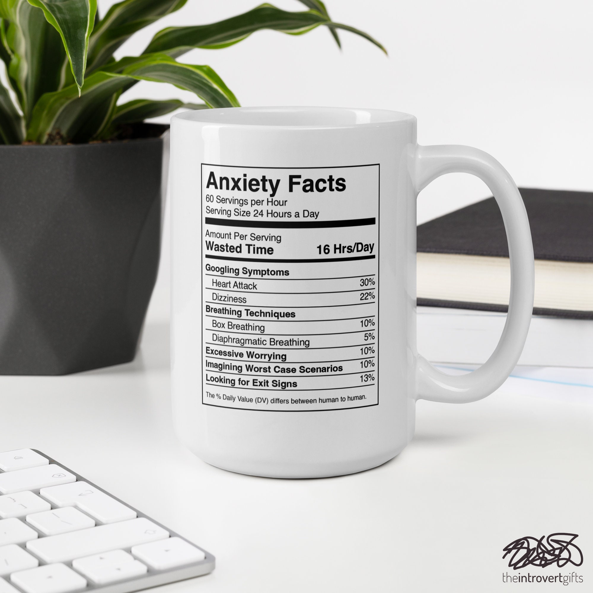 Anxiety Nutrition Facts Mug, Introvert Mug, Anxiety Mug, Sarcastic Mugs ...