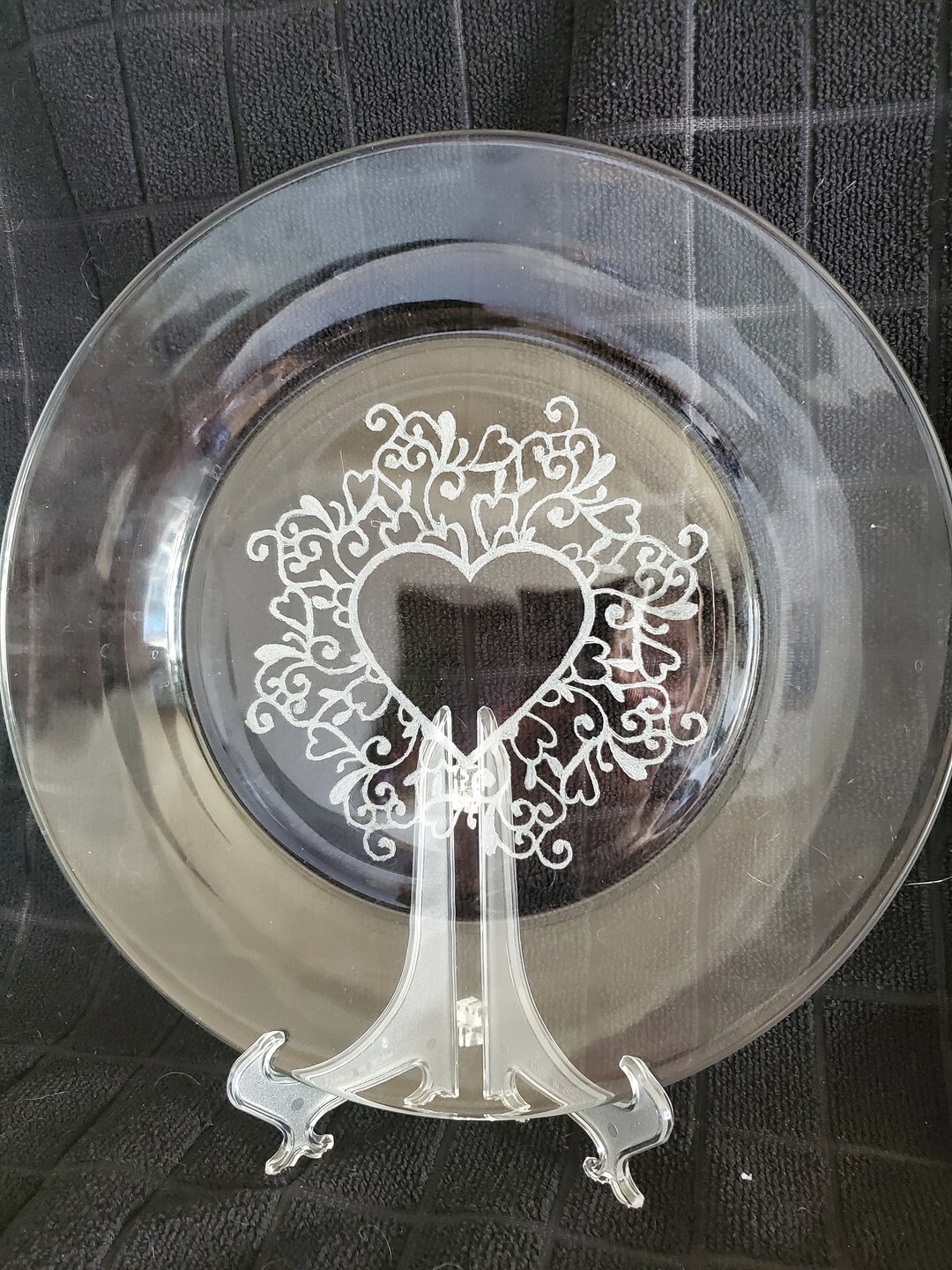 Engraved Heart Dinner Plate - Etsy