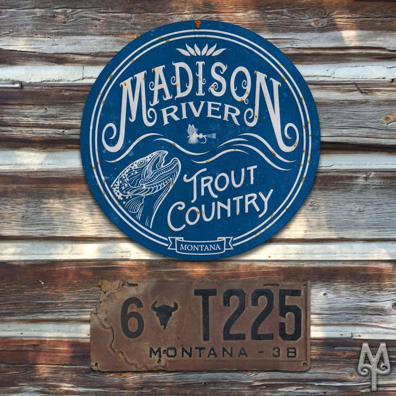 Rustic Montana Madison River Fly Fishing Wall Sign - Etsy