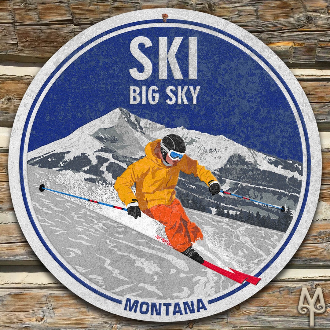 Rustic Ski Big Sky Montana Wall Sign - Etsy