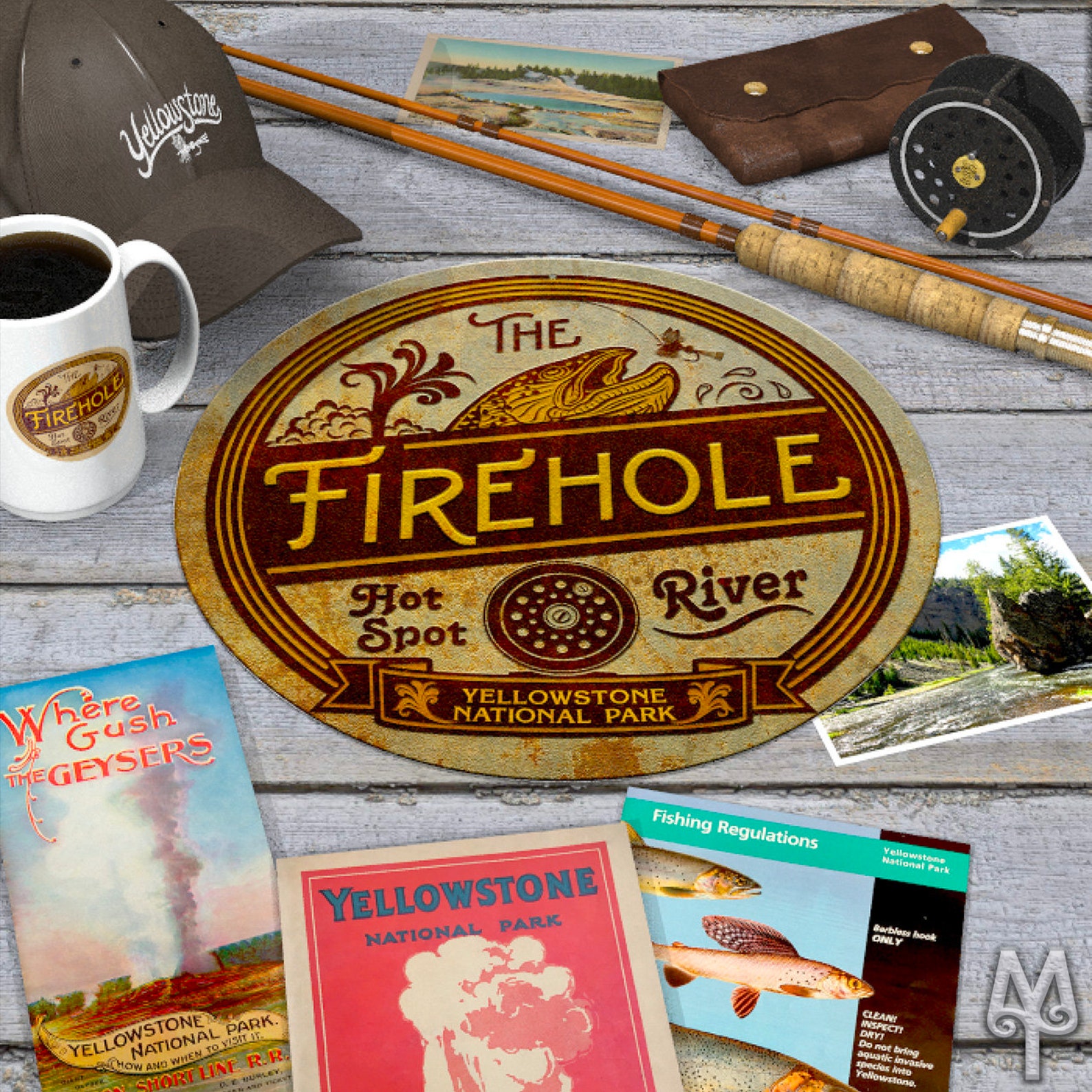 Rustic Firehole River Fly Fishing Wall Sign - Etsy