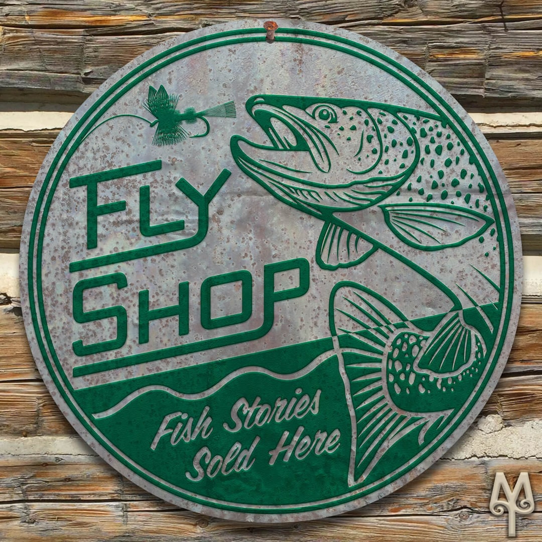Rustic Fly Shop Wall Sign - Etsy