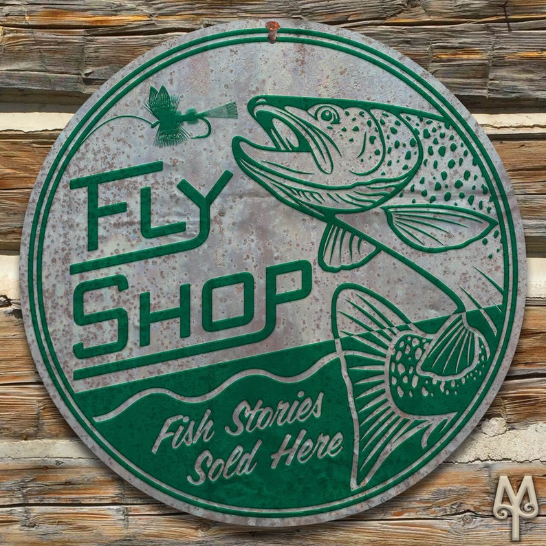 Rustic Fly Shop Wall Sign - Etsy