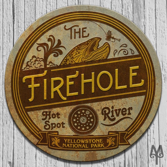 Rustic Firehole River Fly Fishing Wall Sign | Etsy