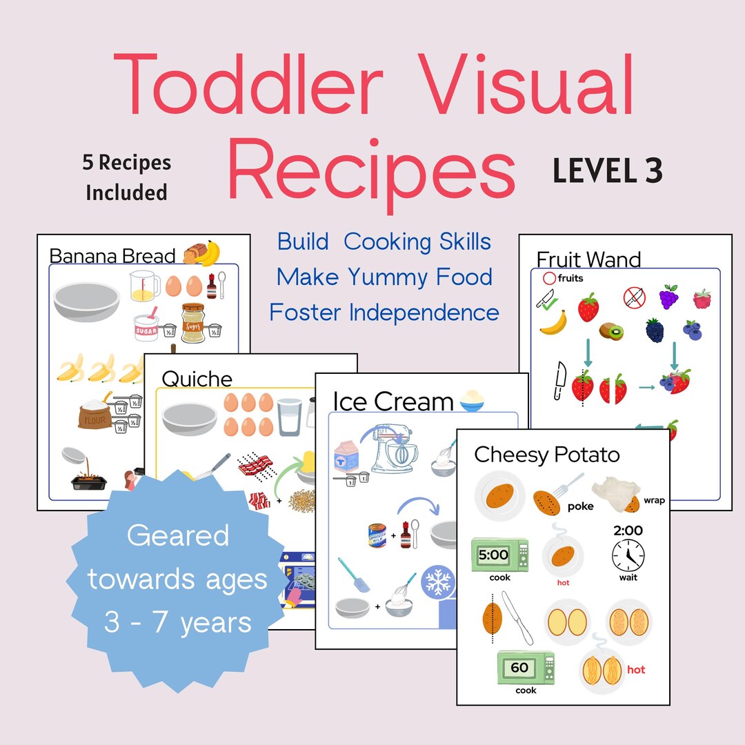 Toddler Visual Recipes Level 3 Instant Download, Mommy & Me, Montessori ...