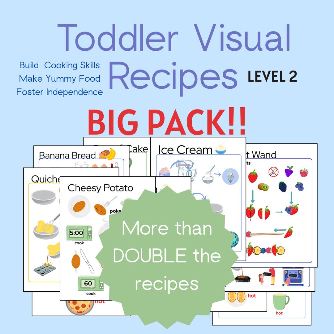 BIG PACK Toddler Visual Recipes Level 2, Instant Download, Montessori ...